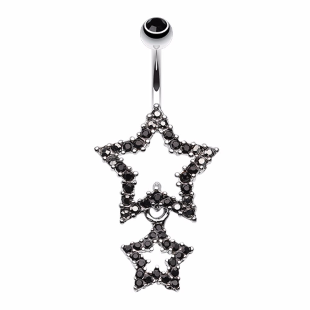 Glistening Double Star WildKlass Belly Button Ring