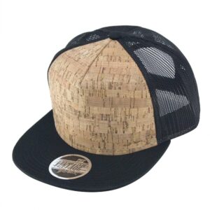 the vintage year cork square cotton flat visor mesh/denim adjustable snapback baseball caps (black cork)