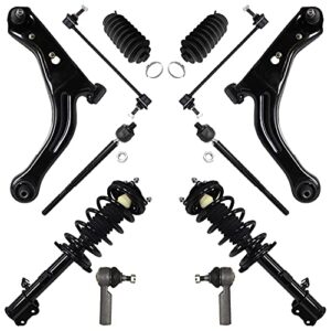 detroit axle - 12pc front end suspension kit for ford 2001 2002 2003 2004 escape mazda tribute, 2 struts 2 lower control arms w/ball joints 4 tie rods 2 sway bars 2 boots replacement struts shocks