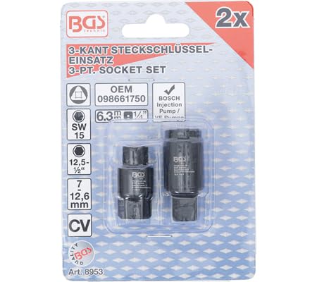 BGS 8953 | Sockets for Bosch Injection Pumps | 3-pt | 7/12.6 mm