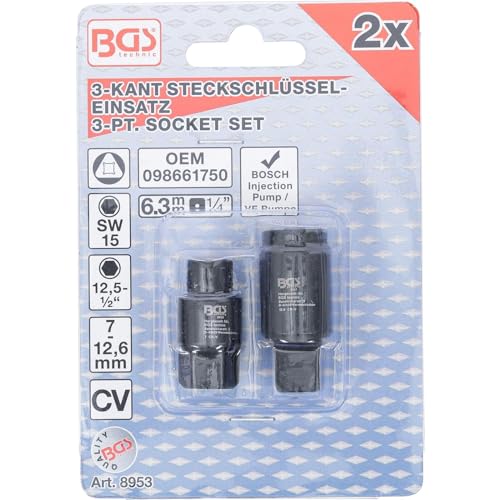 BGS 8953 | Sockets for Bosch Injection Pumps | 3-pt | 7/12.6 mm