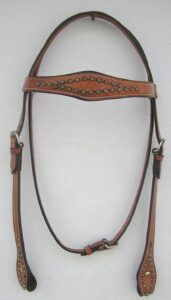 gsk reitsports new premium leather western headstall curved black mini studs attach