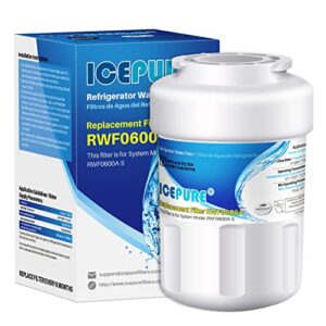 icepure rwf0600a refrigerator water filter replacement for ge mwf, mwfint, mwfp, mwfa, gwf, hdx fmg-1, gse25gshecss, wfc1201, rwf1060, 197d6321p006, kenmore 9991,1 pack