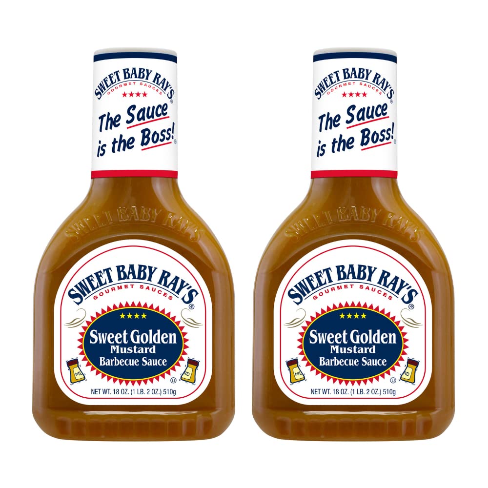 Sweet Baby Ray's Sweet Golden Mustard Barbecue Sauce 18 Ounce (Pack of 2)