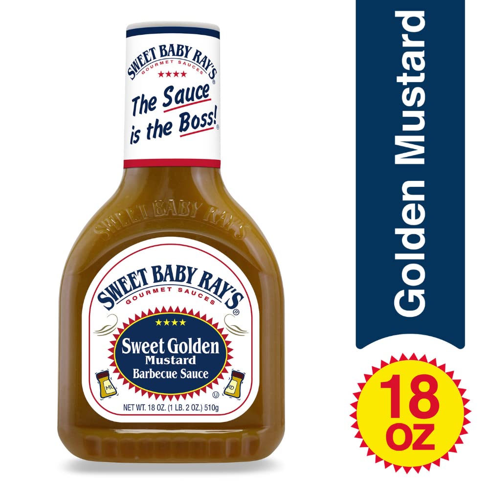 Sweet Baby Ray's Sweet Golden Mustard Barbecue Sauce 18 Ounce (Pack of 2)