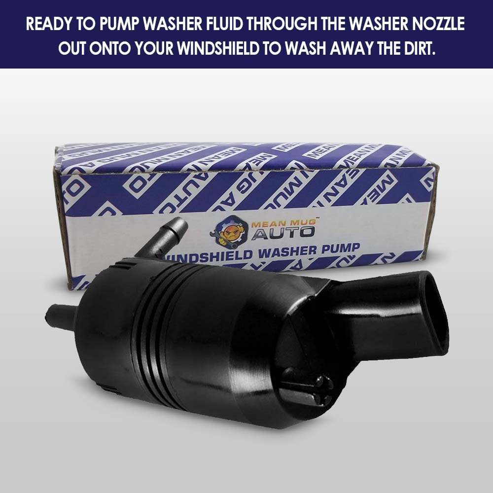 385-232316A Front Windshield Washer Pump w/Grommet - Washer Motor Compatible with Chevrolet (Chevy), GMC, Buick, Pontiac, Oldsmobile, Isuzu - Replaces OEM #: 22127652, 22127653, 89025062, 89001122