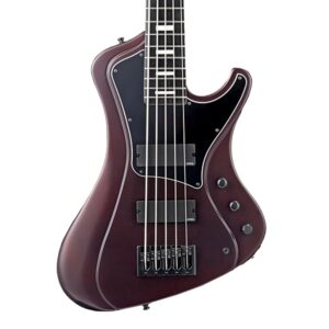 esp eiistreamsl5dmrs bass guitar, deep red metallic satin