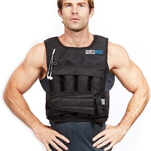 RUNmax RUNFast rm40p 12lb-140lb Weighted Vest (with Shoulder Pads, 40lb), Black