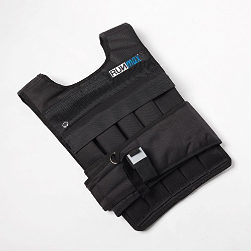 RUNmax RUNFast rm40p 12lb-140lb Weighted Vest (with Shoulder Pads, 40lb), Black