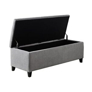 Madison Park Shandra Storage Ottoman - Solid Wood, Polyester Fabric Toy Chest Modern Style Lift-Top Accent Bench for Bedroom Furniture, Medium, Grey