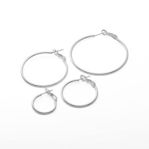 Amazon Essentials Sterling Silver Lightweight Paddle Back 40mm Hoop Earrings (1.5 Diameter) (previously Amazon Collection)