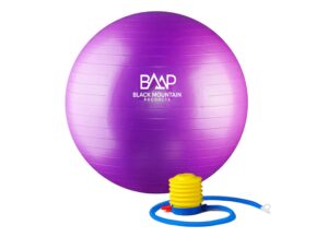 black mountain products professional grade stability ball, purple, 55 cm