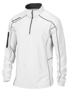 columbia omni-wick shotgun 1/4 zip, white, x-large