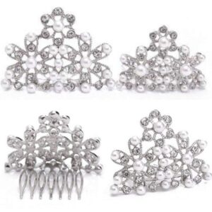 utopiat adult pearl tiara hair piece for girls | inspired by breakfast at tiffany's