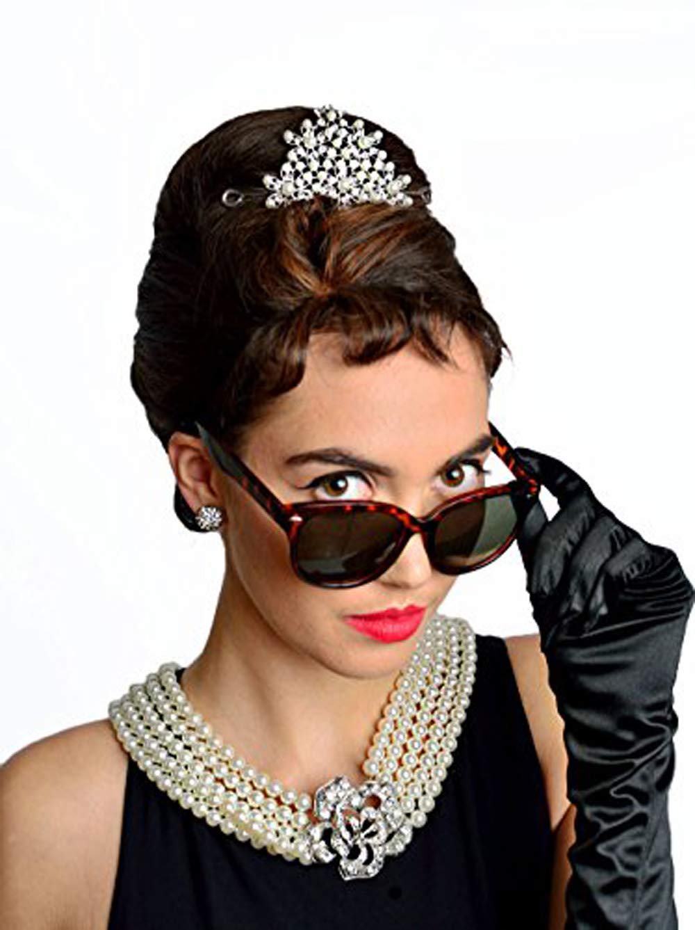 Utopiat Adult Pearl Tiara Hair Piece for Girls | Inspired by Breakfast at Tiffany's