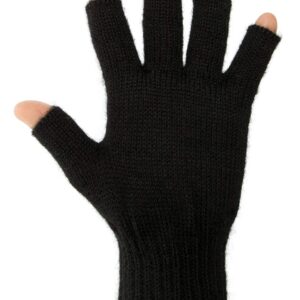 AndeanSun Darn Warm Alpaca Fingerless Gloves 2023 Updated US Sizing-Perfect Fit (Black - 90% Alpaca, Medium)