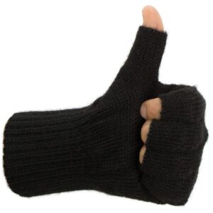 AndeanSun Darn Warm Alpaca Fingerless Gloves 2023 Updated US Sizing-Perfect Fit (Black - 90% Alpaca, Medium)