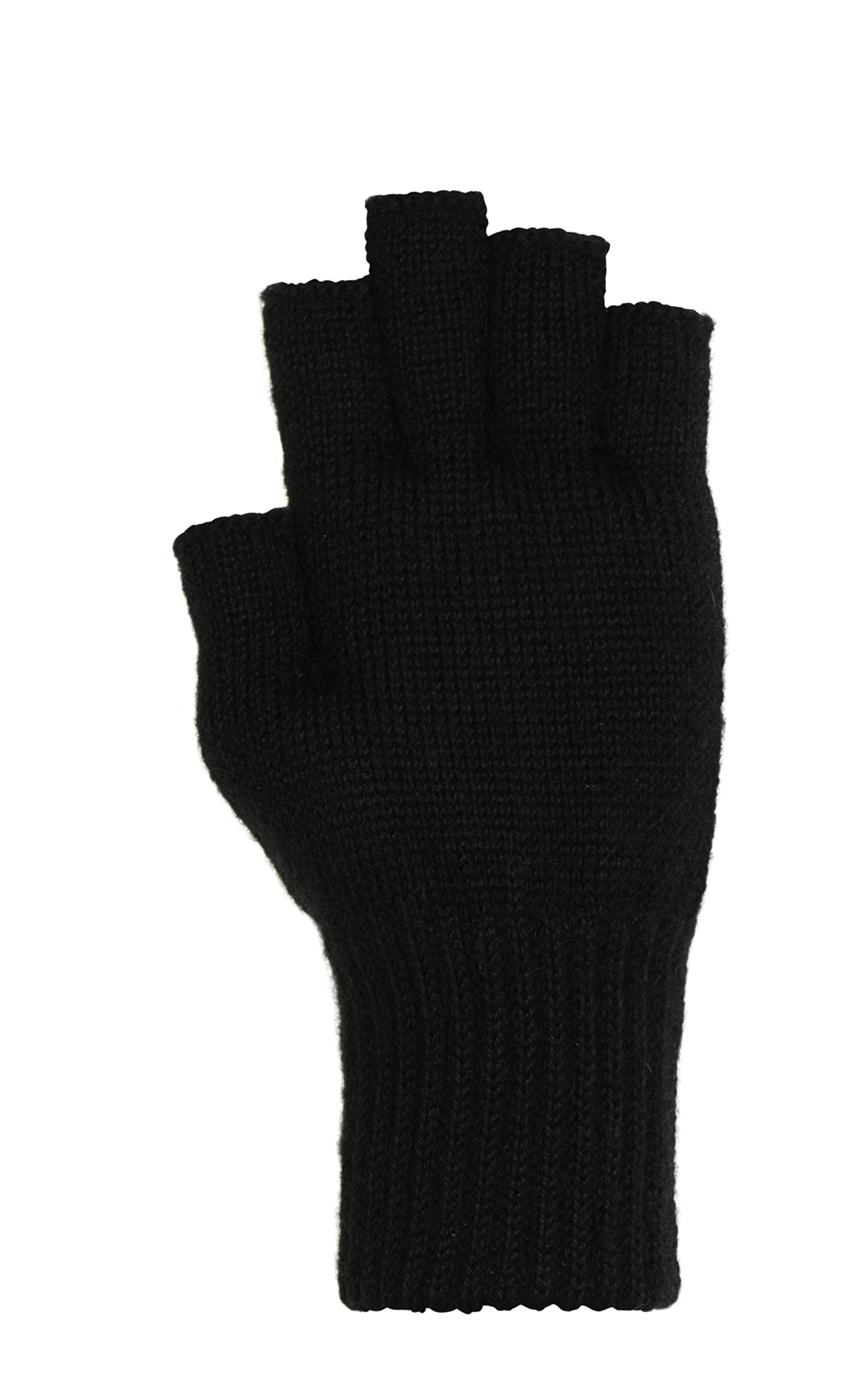 AndeanSun Darn Warm Alpaca Fingerless Gloves 2023 Updated US Sizing-Perfect Fit (Black - 90% Alpaca, Medium)