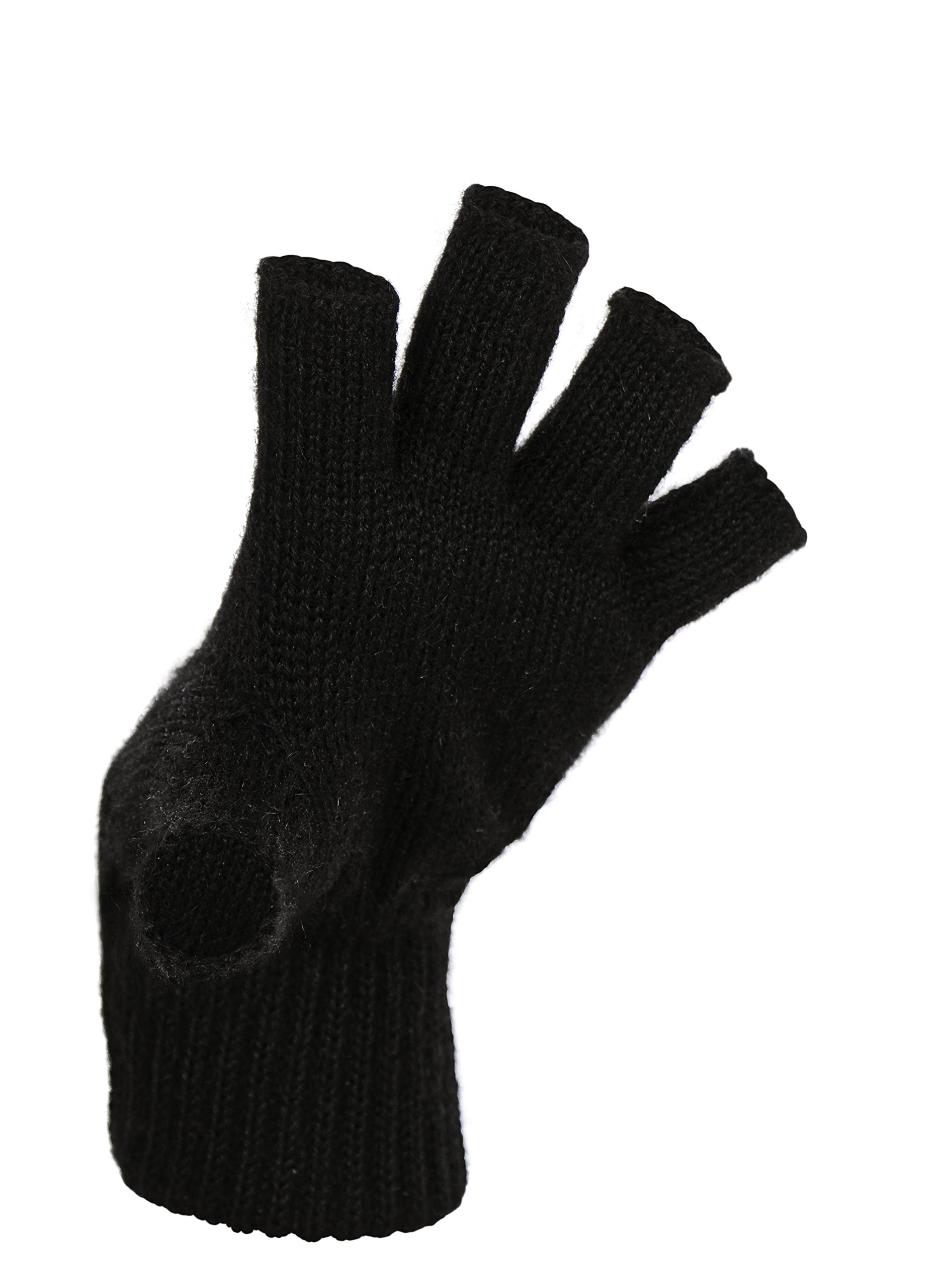 AndeanSun Darn Warm Alpaca Fingerless Gloves 2023 Updated US Sizing-Perfect Fit (Black - 90% Alpaca, Medium)