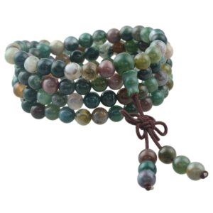 sunyik indian agate 108 tibetan buddhist mala bracelet stone beaded prayer bead