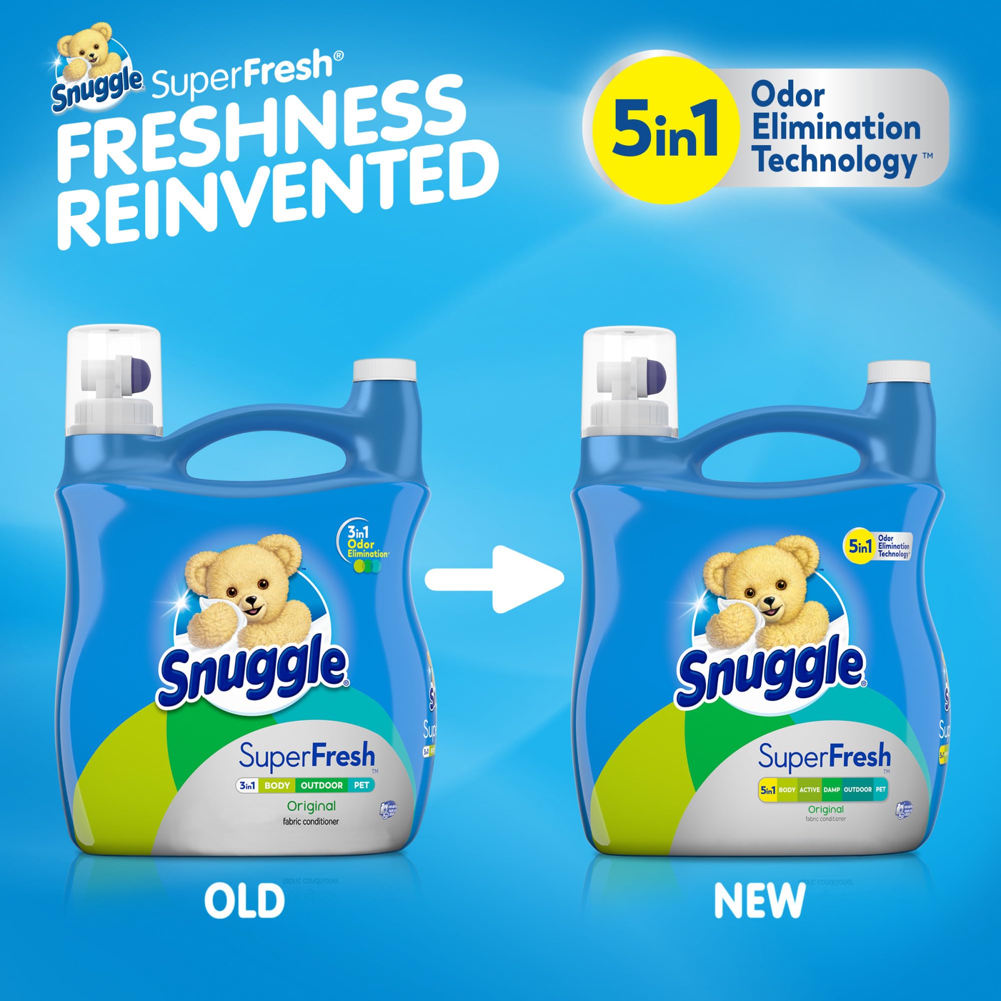 Snuggle Plus Super Fresh Liquid Fabric Softener with Odor Eliminating Technology, Original, 95 Fluid Ounces, 90 Loads