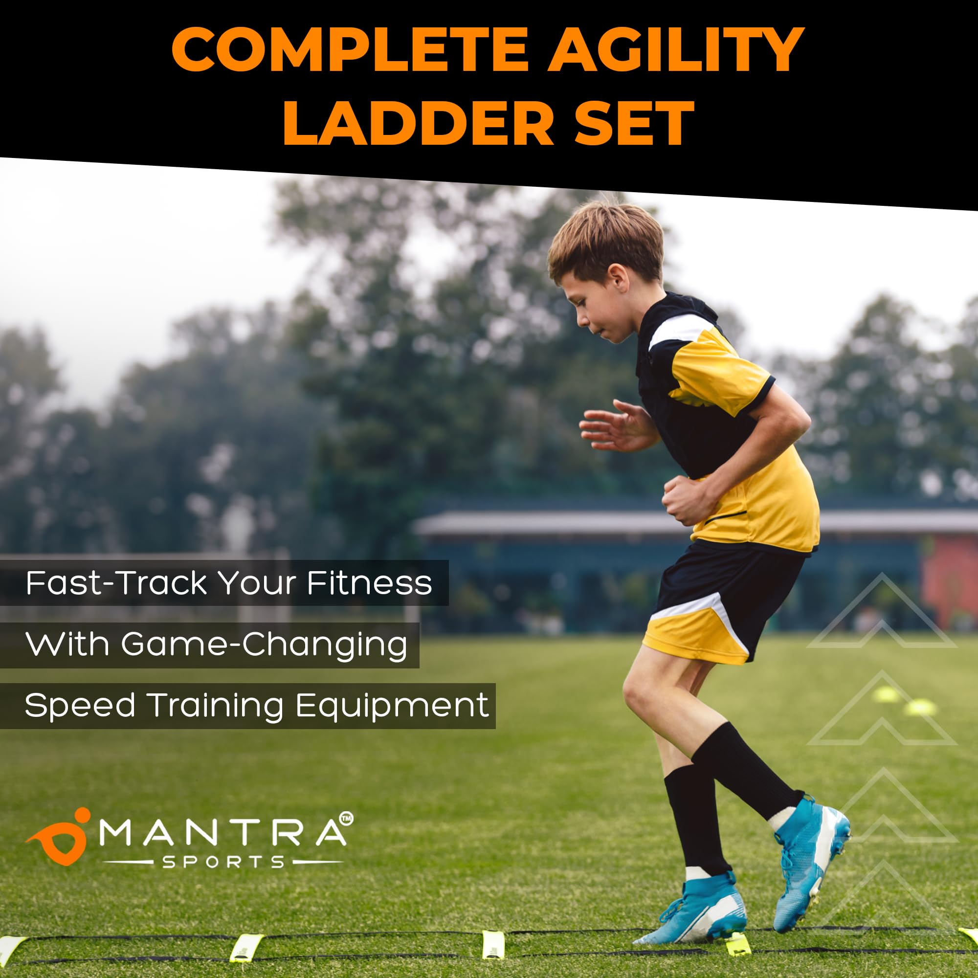 Soccer Training Equipment Agility Ladder Set, Sports Speed & Agility Training Equipment Kit with Cones & Drills, Speed Training Ladder for Footwork, Football Training Equipment