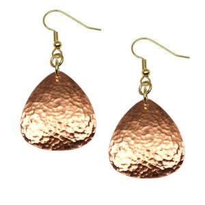 hammered copper triangular drop earrings by john s brana handmade jewelry durable copper earrings