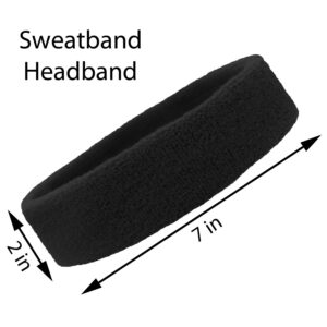 12 Sweatbands Cotton Sports Headbands Terry Cloth Moisture Wicking Athletic Basketball Headband by Kenz Laurenz (12 Pack) (Oarange 12 Pack)