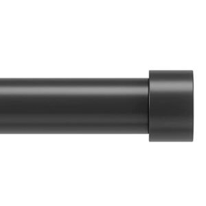 umbra cappa curtain rod, includes 2 matching finials, brackets & hardware, 66 to 120-inches, black