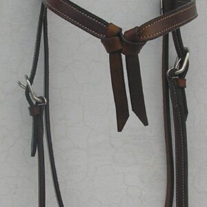 GSk Reitsports New Western Oil Pull up Leather Headstall Raw Hide Futurity Knotted Brow Band Headstall Brown