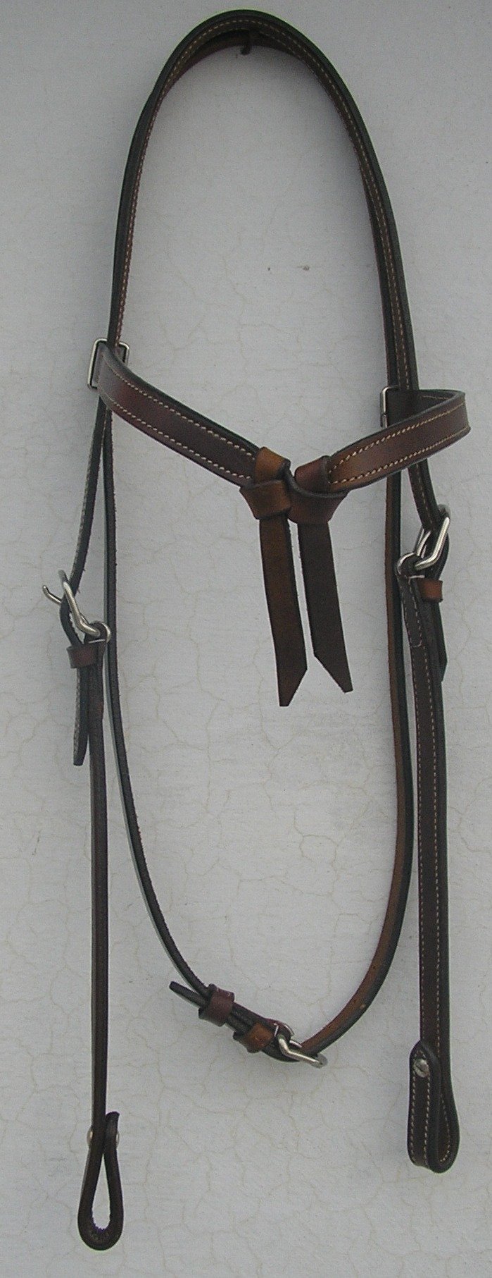 GSk Reitsports New Western Oil Pull up Leather Headstall Raw Hide Futurity Knotted Brow Band Headstall Brown