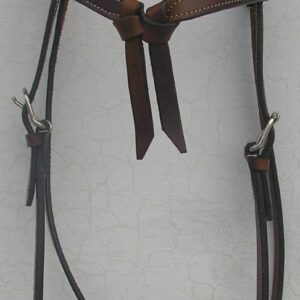 GSk Reitsports New Western Oil Pull up Leather Headstall Raw Hide Futurity Knotted Brow Band Headstall Brown