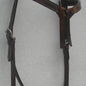 GSk Reitsports New Western Oil Pull up Leather Headstall Raw Hide Futurity Knotted Brow Band Headstall Brown