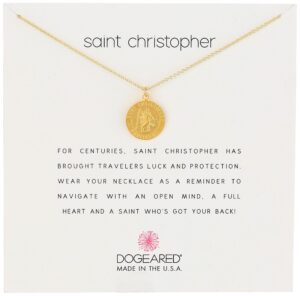 dogeared saint christopher travelers reminder necklace gold dipped one size