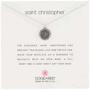 dogeared saint christopher travelers reminder necklace sterling silver one size