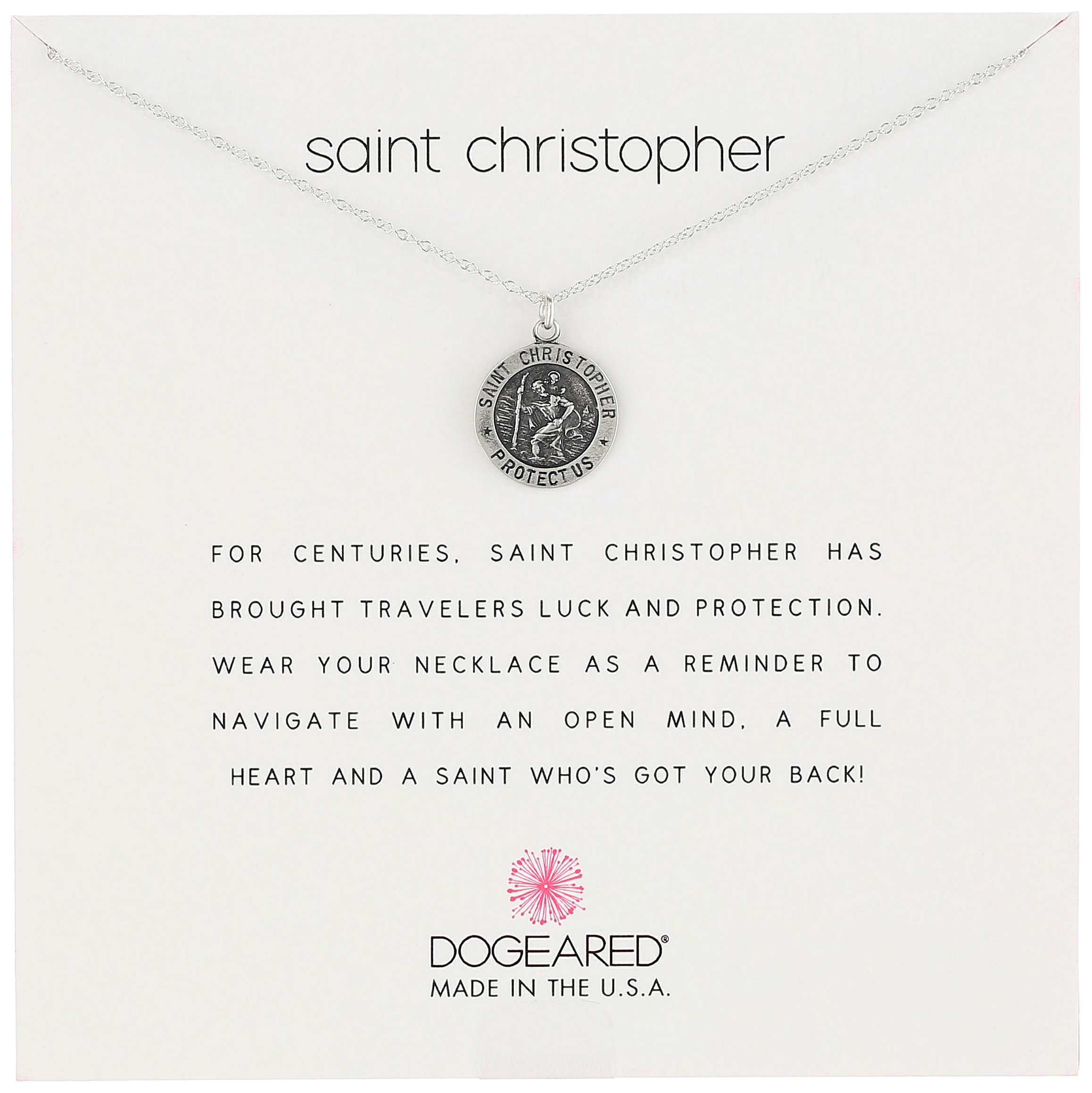 Dogeared Saint Christopher Travelers Reminder Necklace Sterling Silver One Size