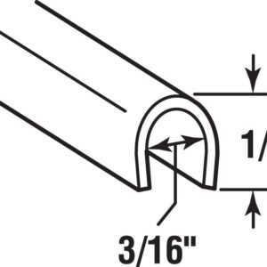 Prime-Line D 1579-C 1/4 x 48 In. Stainless Steel Sliding Patio Door Repair Track (2 Pack)