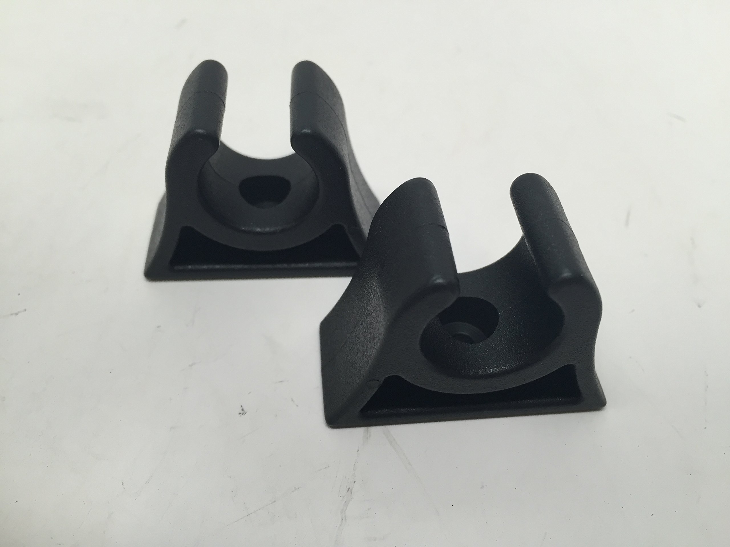 MARINE BOAT CANOE KAYAK PAIR of BLACK PP+TPR MOLDED PADDLE CLIP 3/4" DIAMETER