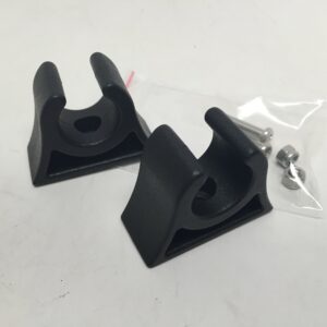 MARINE BOAT CANOE KAYAK PAIR of BLACK PP+TPR MOLDED PADDLE CLIP 3/4" DIAMETER