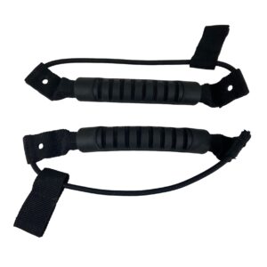 MARINE BOAT CANOE PAIR of BLACK RUBBER KAYAK CARRY HANDLE PADDLE PARK BUNGEE