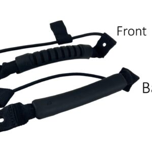 MARINE BOAT CANOE PAIR of BLACK RUBBER KAYAK CARRY HANDLE PADDLE PARK BUNGEE