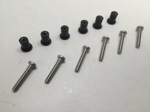 6 pcs 1/8" inner dia. well nuts with screws for kayak canoe small boats marine