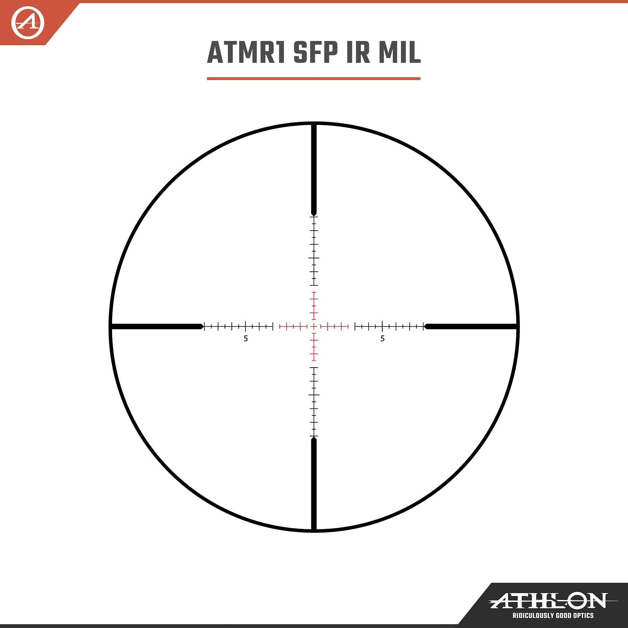 Athlon Optics , Talos , Riflescope , 6-24 x 50 Second Focal Plane (SFP) 1" Tube, Illuminated ATMR1 MIL Reticle, Black