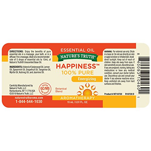 Nature's Truth Essential Oil, Happiness, 0.51 Fl Oz