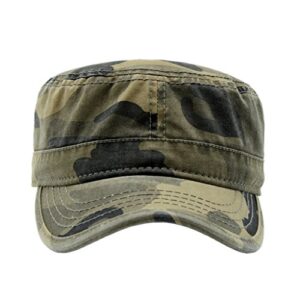 Duolaimi Cotton Trucker Cap Cadet Military Hat Army Cap for Unisex Adult (Camouflage)