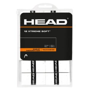 head xtreme soft overgrip, white, 12-pack