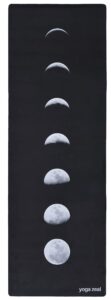 black lunar mat by yoga zeal - luxuriously soft, thick, non-slip, hot yoga mat. eco printed. designed to grip better with a sweaty yoga practice