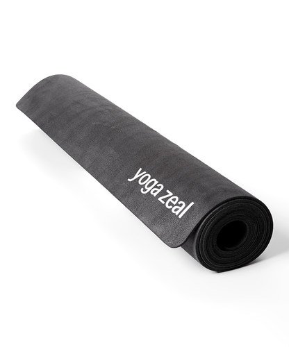 Black Lunar Mat by Yoga Zeal - Luxuriously Soft, Thick, Non-Slip, Hot Yoga Mat. Eco Printed. Designed to grip better with a sweaty yoga practice