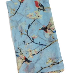 GERINLY Scarfs for Women Lightweight Birds Florals Scarves for Summer Outfits Accessories Head Wear Shawl