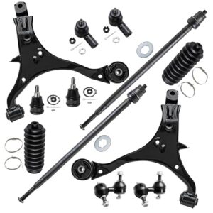 detroit axle - front end 12pc suspension kit for 02-06 honda cr-v 2002 2003 2004 2005 2006, 2 lower control arms 2 ball joints 2 sway bar links 4 outer & inner tie rod ends 2 boots replacement